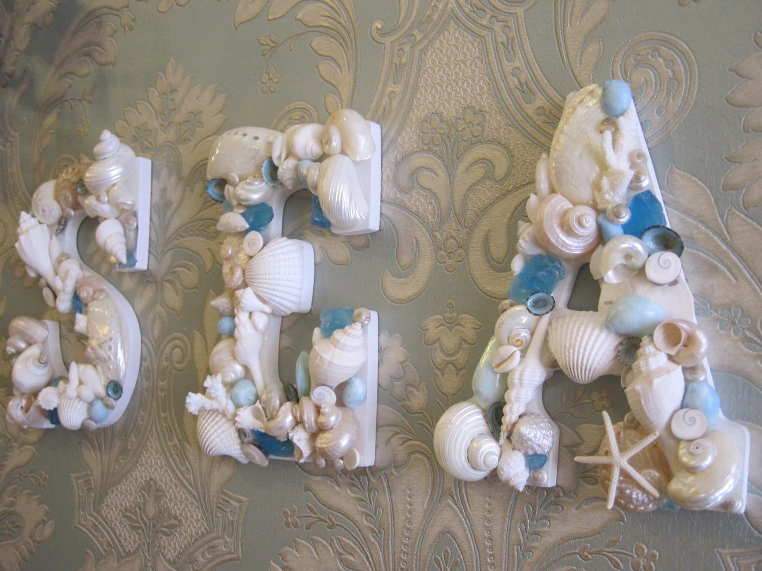 Beach Decor Seashell Letters sea in Exotic - Etsy