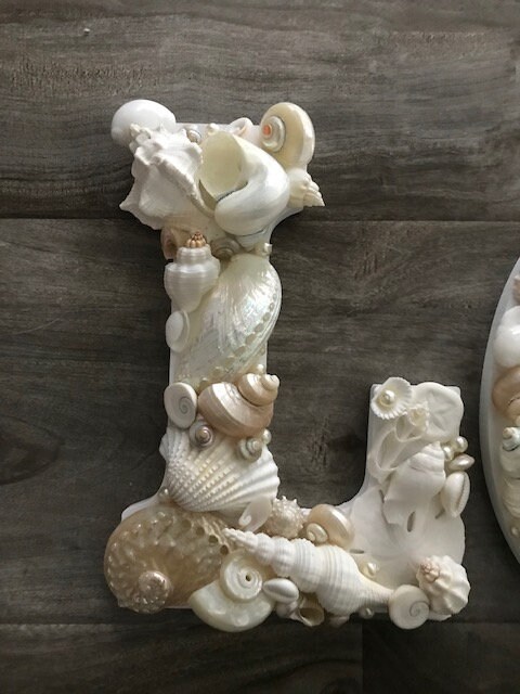 Beach Decor Shell Letters LOVE White Shell Letters Wooden | Etsy
