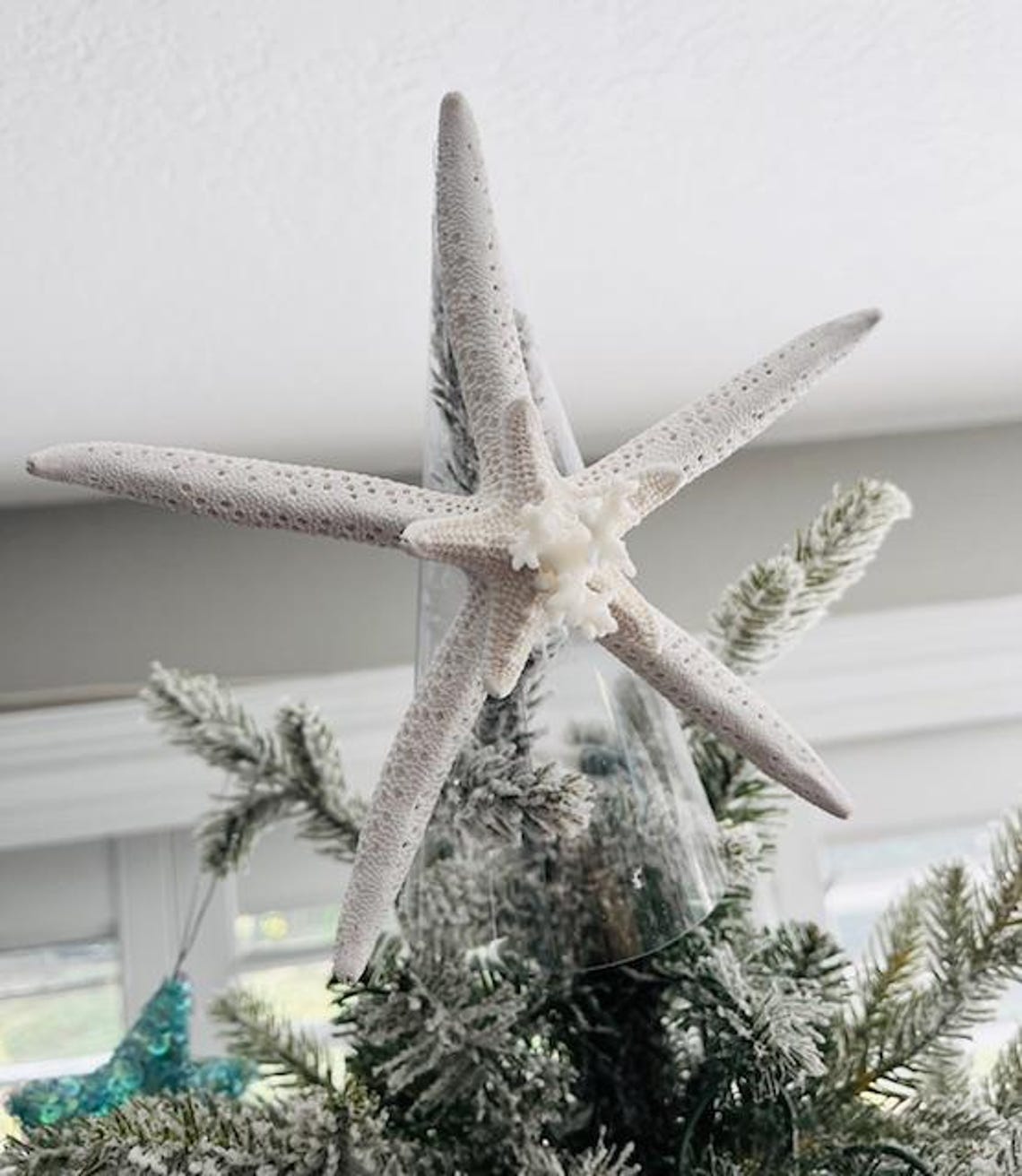 Real Starfish & Coral Tree Topper - Double Starfish Christmas Tree ...