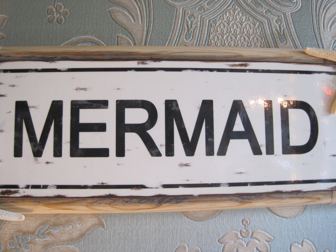 Beach Decor Sign mermaid Sign Coastal Home | Etsy