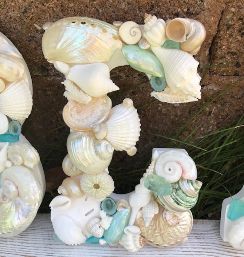 Beach Decor beach Shell Letters Soft Tropical - Etsy