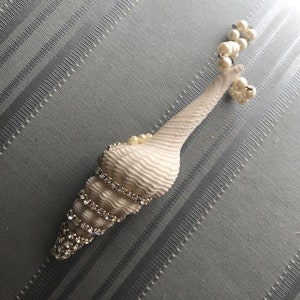 Embellished Spindle Shell With Swarovski Crystals and Pearl Accents ...