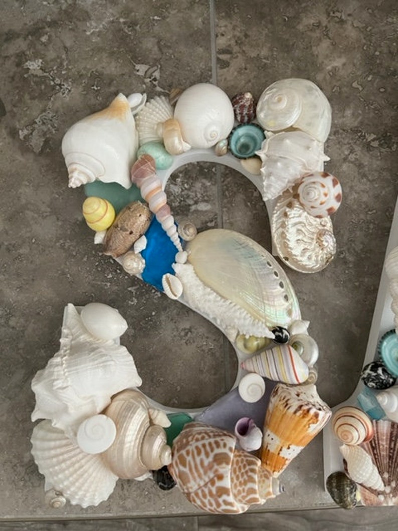 Beach Decor Shell Letters SAND Seashell Letters Wooden - Etsy