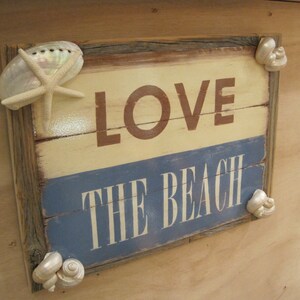 Beach Decor Sign - "love the Beach" Sign - Coastal Home Decor - Beach ...