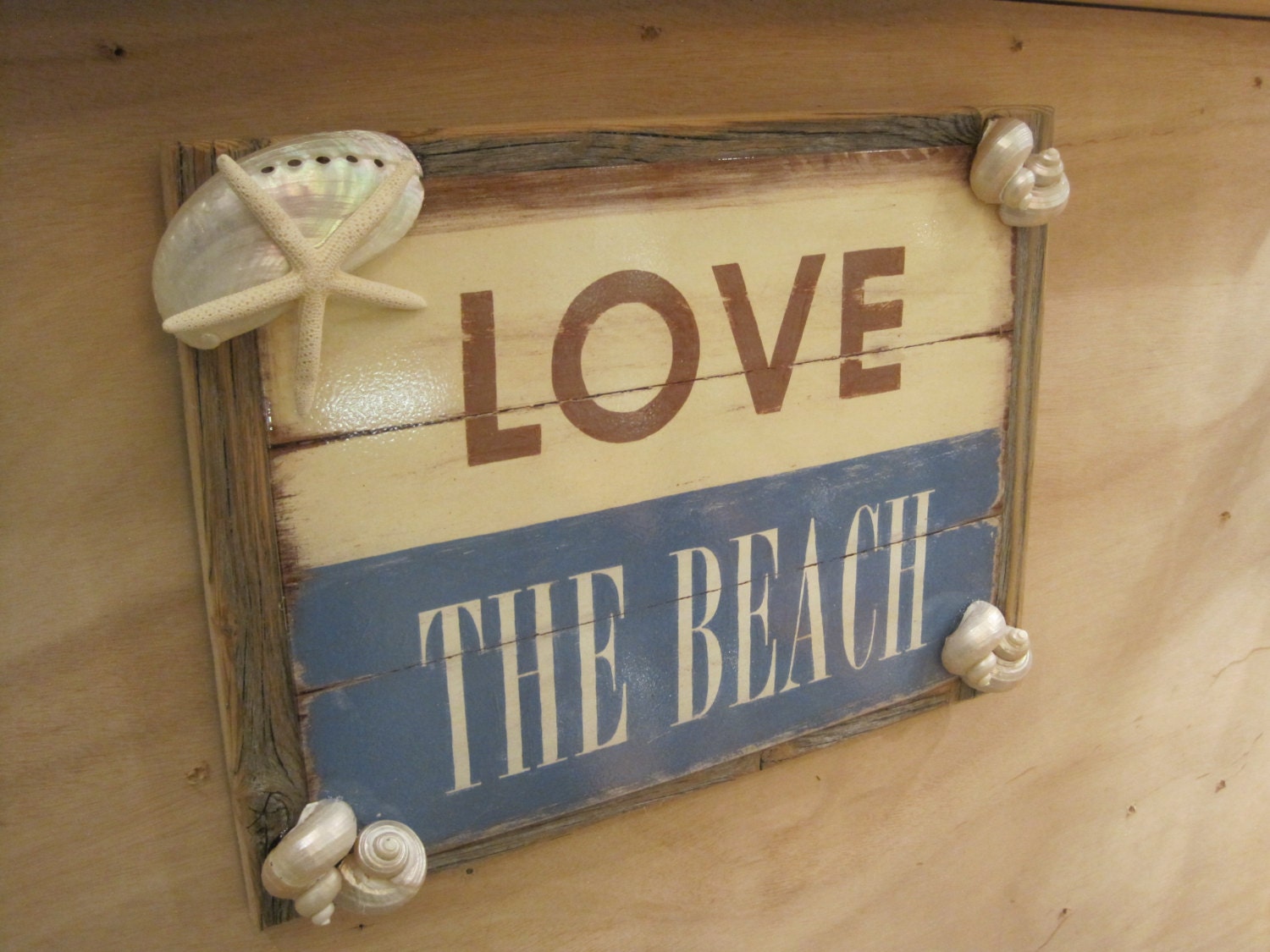 Beach Decor Sign - "love the Beach" Sign - Coastal Home Decor - Beach ...