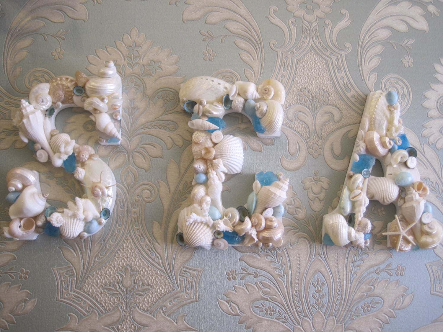 Beach Decor Seashell Letters sea in Exotic - Etsy