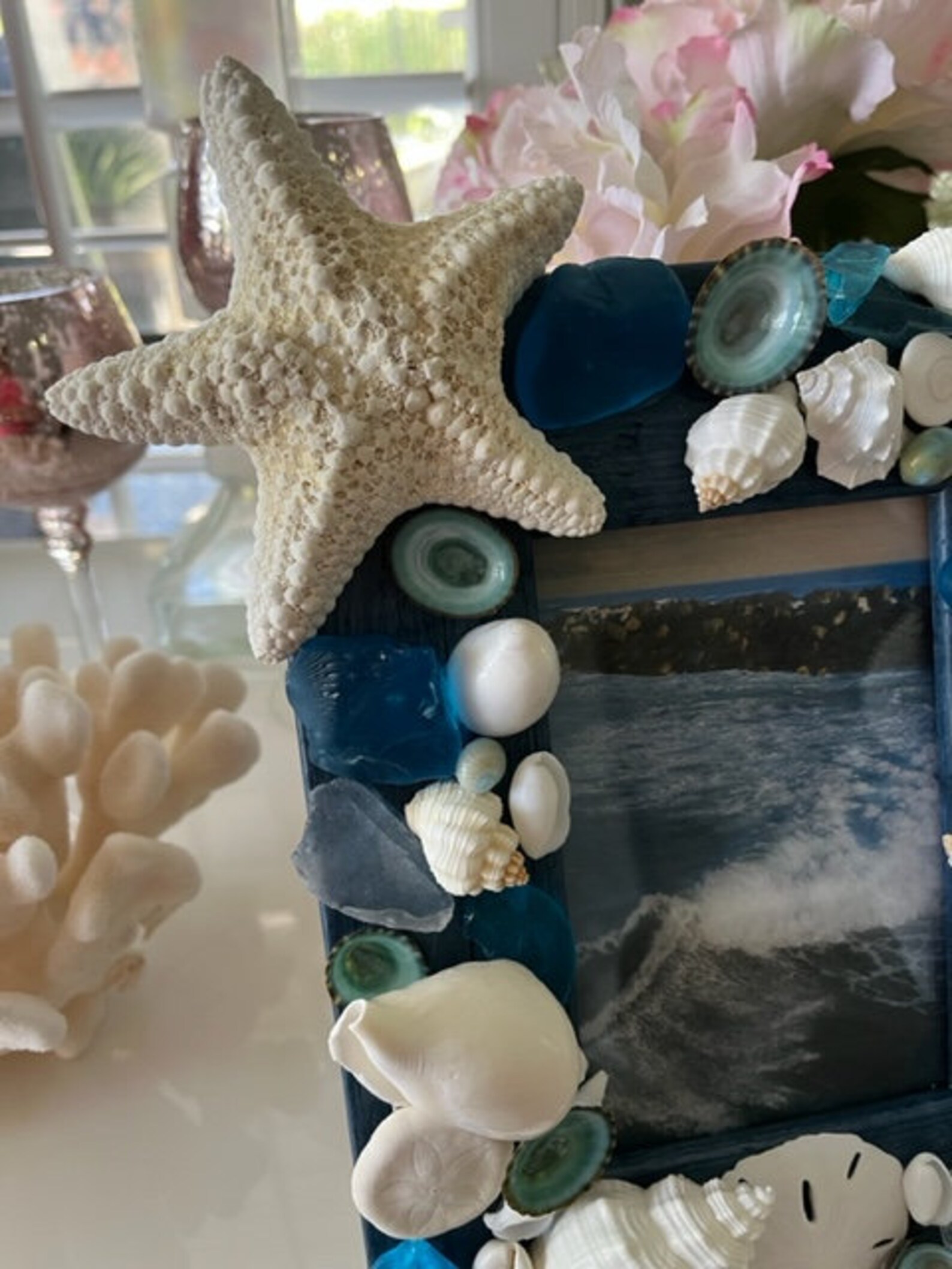 Beach Decor Seashell Picture Frame Starfish and Seashell - Etsy