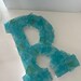 Beach Decor Sea Glass Letter - Aqua Sea Glass Initial - Coastal Home ...