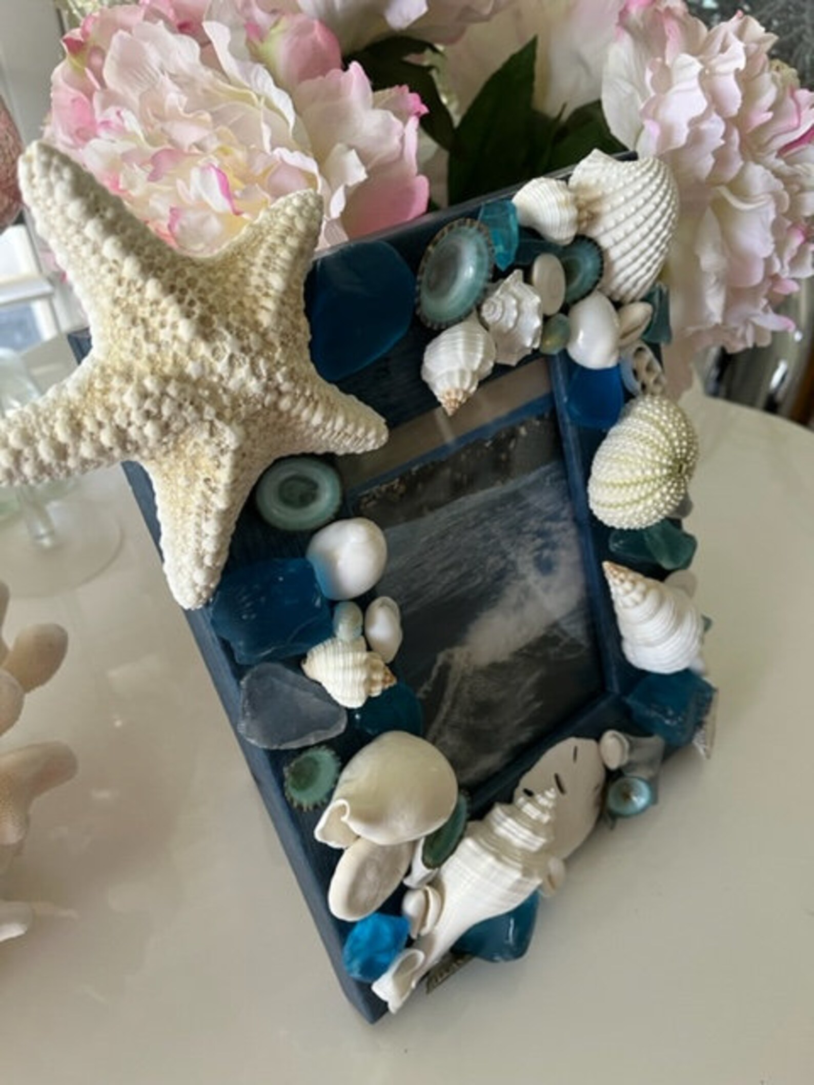 Beach Decor Seashell Picture Frame Starfish and Seashell - Etsy