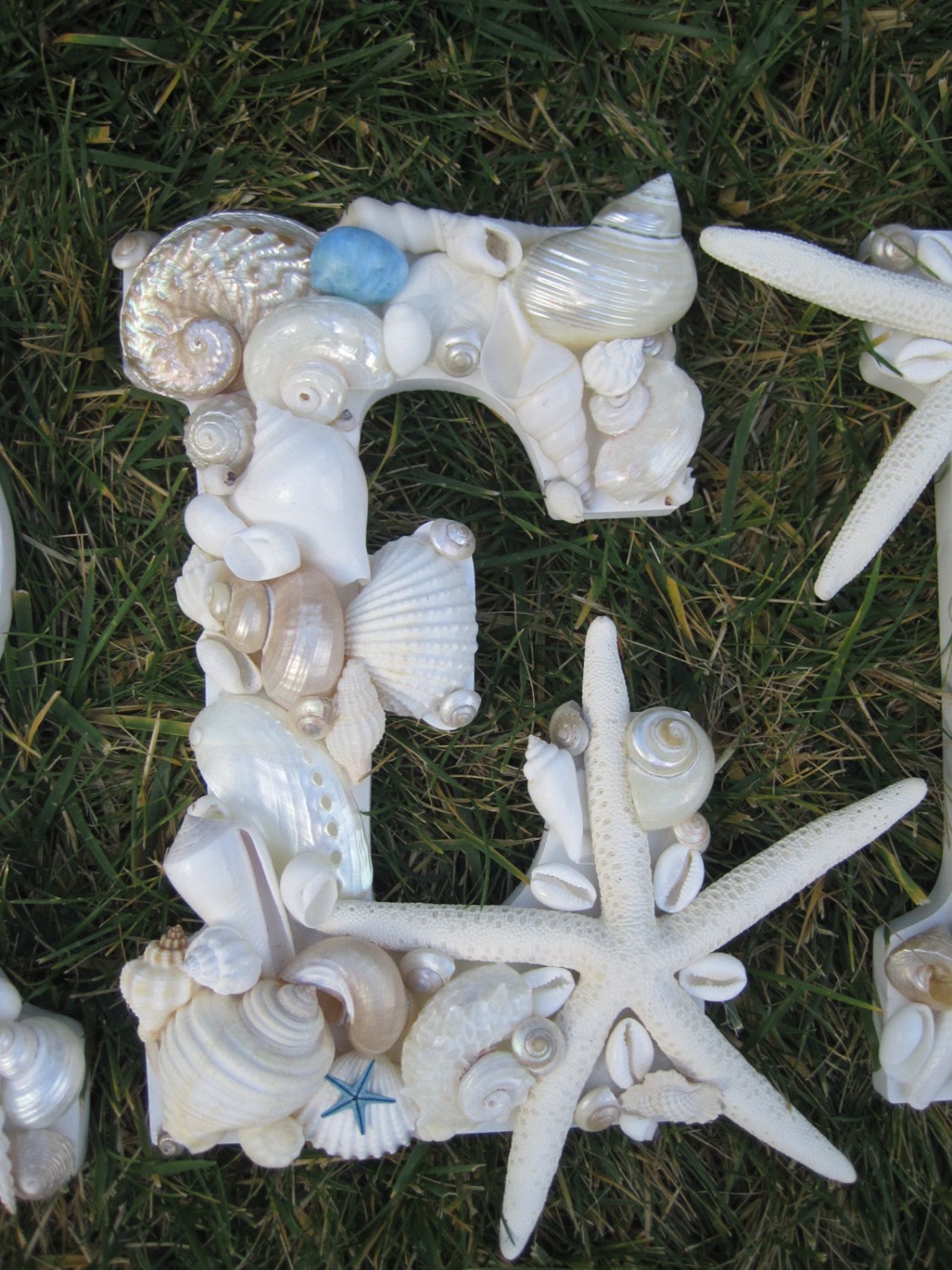 Beach Decor relax Shell Letters White and Blue - Etsy