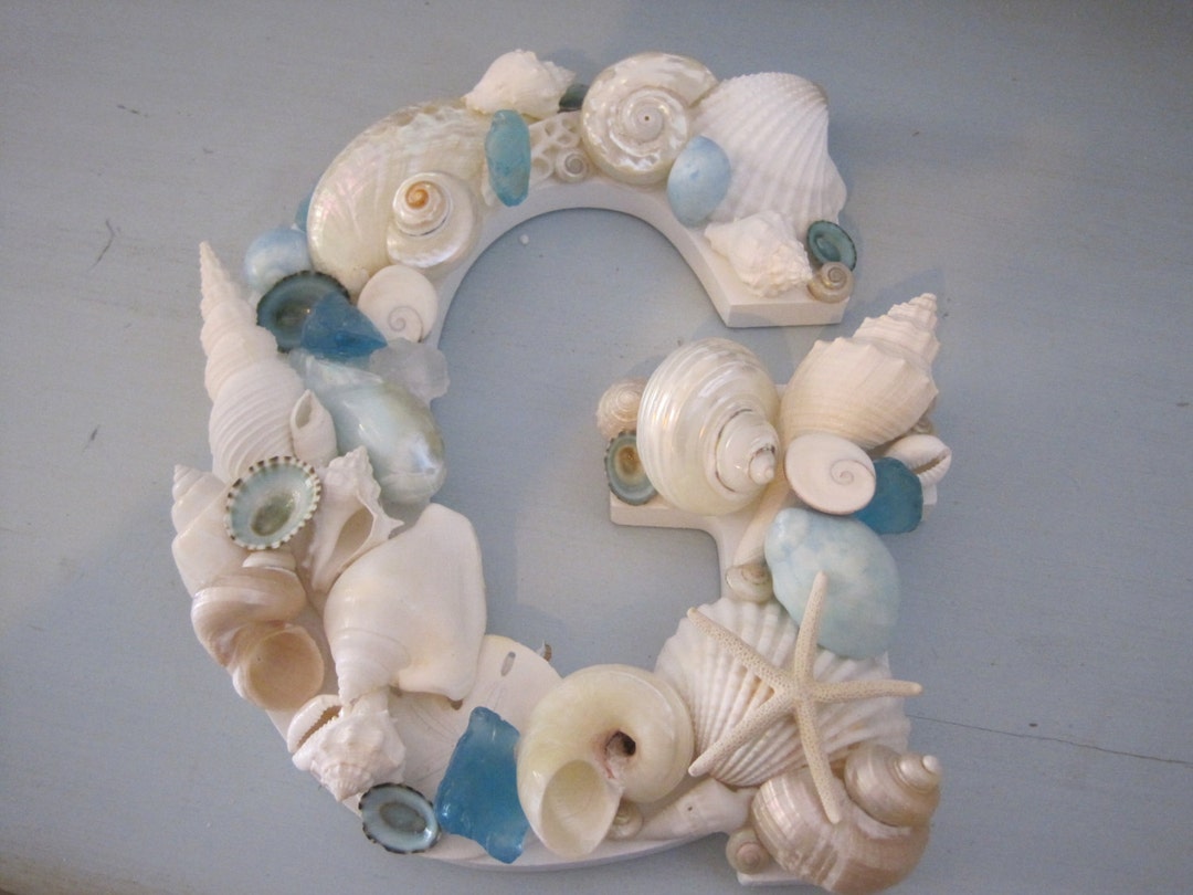 Beach Decor Seashell Letter- "g" Exotic Tropical Colored Shell Letter ...