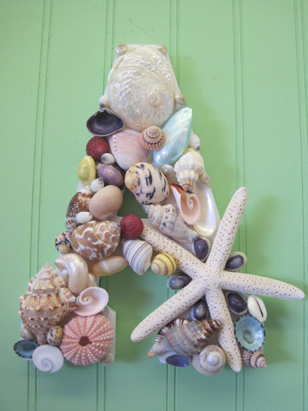Beach Decor Shell Letter A - Colorful Shell Letters - Shell Initial ...