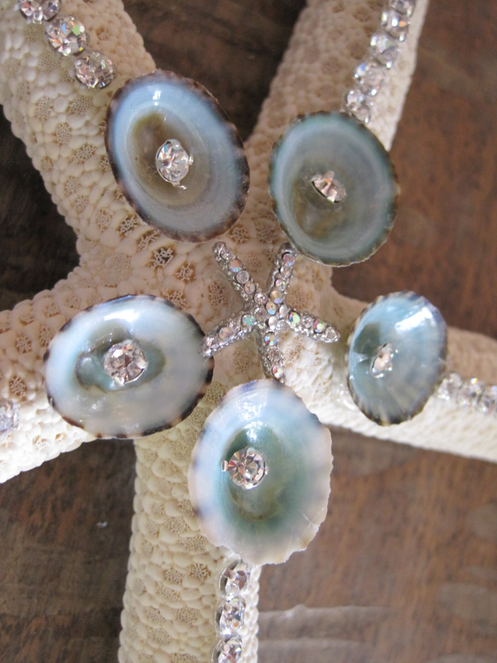 Decorated Starfish W/ Limpet Seashells & Swarovski Crystals ...