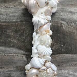 Beach Decor Shell Letters I DO - White Shell Letters - Wooden Letters ...