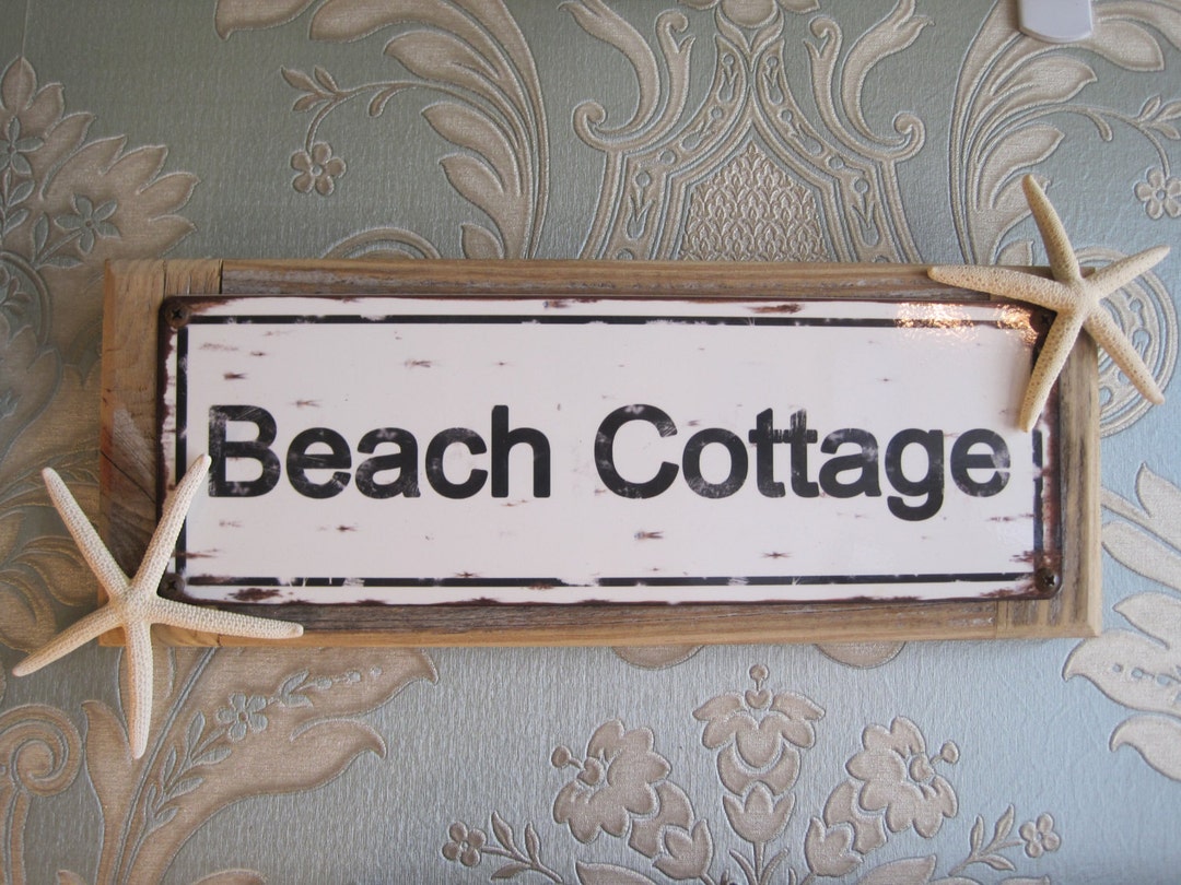 Beach Decor Sign - "beach Cottage" Sign - Coastal Home Decor - Wooden ...