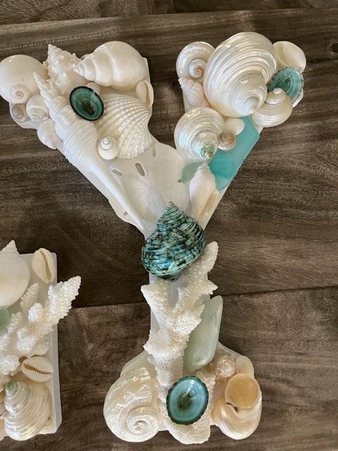Beach Decor "family" Shell Letters - Soft Tropical Colored Shell ...