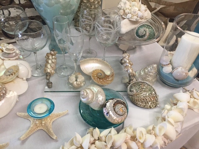 Embellished Polished Snail Shell With Swarovski Crystals - Coastal Home ...
