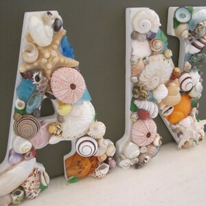 Beach Decor OCEAN Shell Letters - Seashell Letters - Beach Sign ...