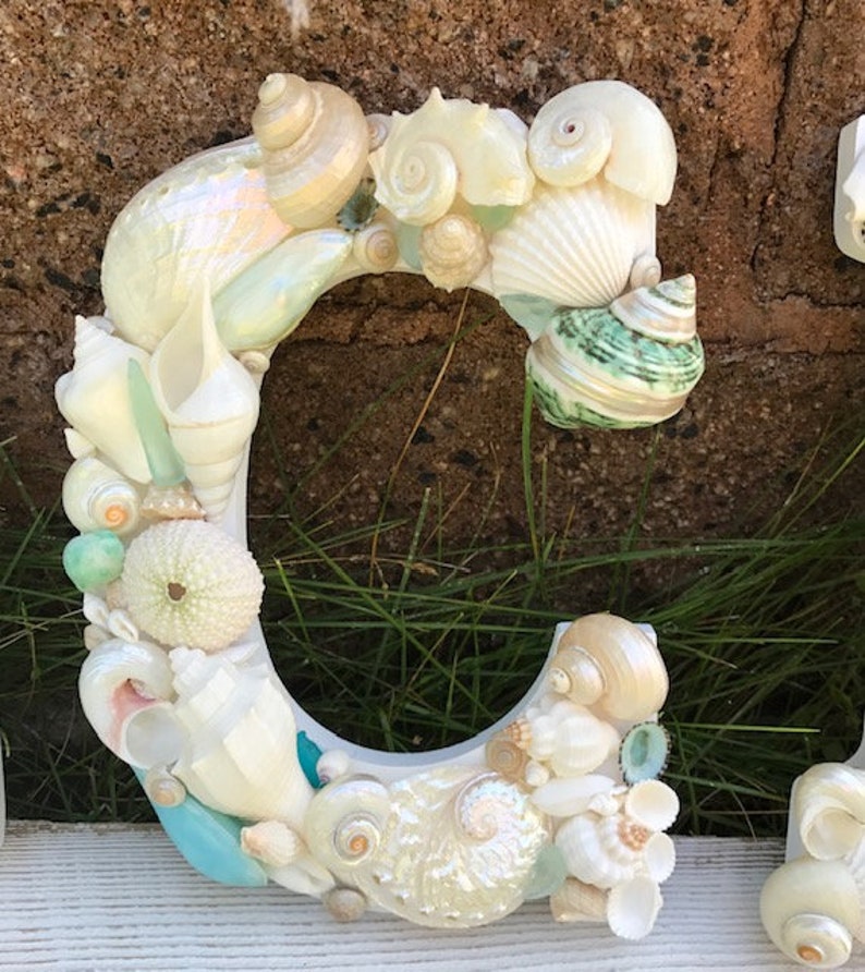 Beach Decor Beach Shell Letters Soft Tropical | Etsy