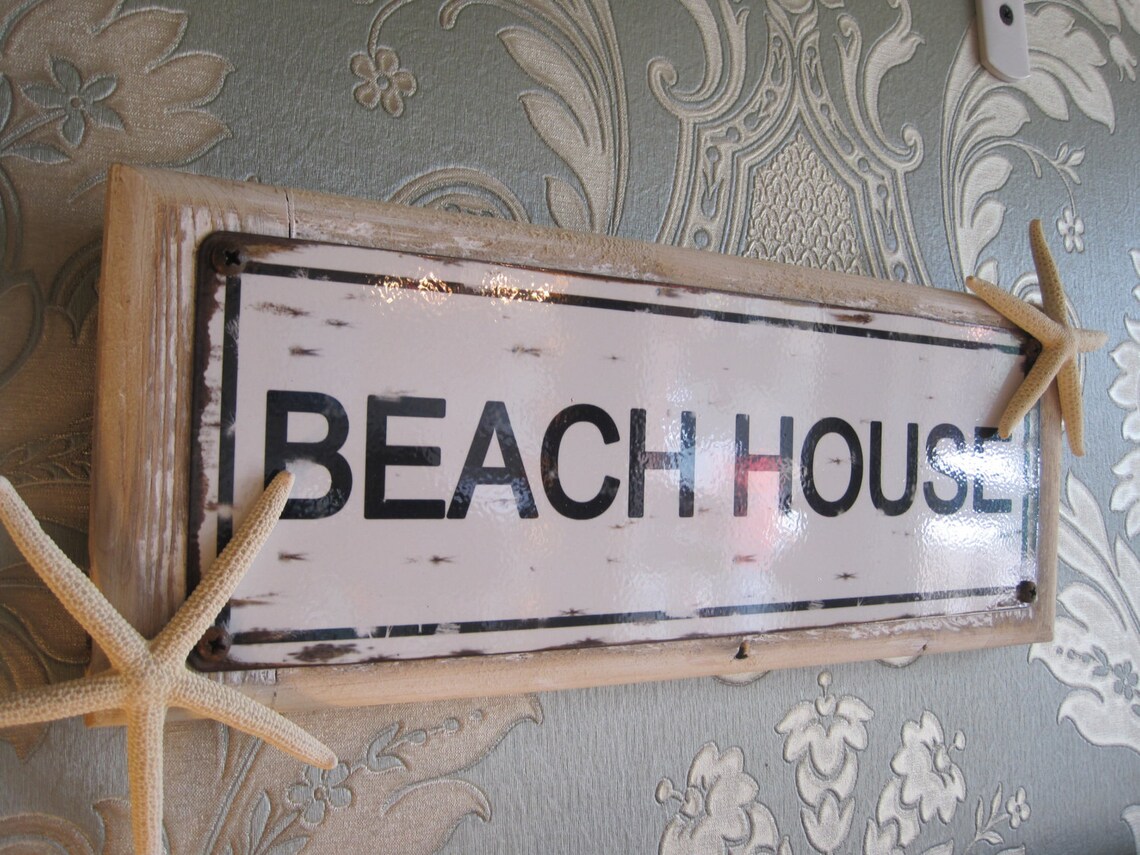 Beach Decor Sign - "beach House" Sign - Coastal Home Decor - Wooden ...