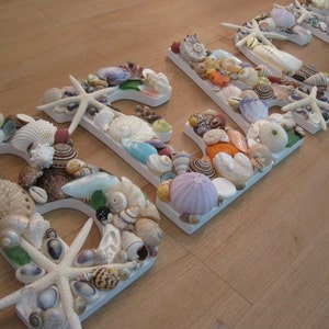 Beach Decor "beach" Shell Letters - BEACH - Multi Colored Seashell ...