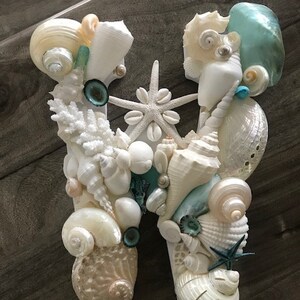 Beach Decor Seashell Letter - Blue and White Soft Tropical Colored ...