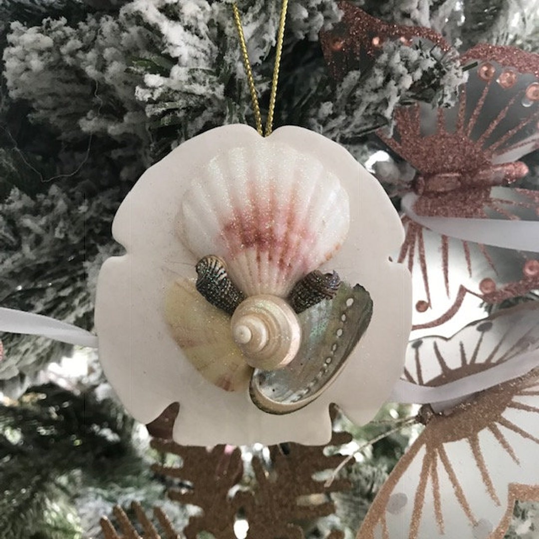 Beach Decor Sand Dollar Seashell Ornament - Shell Christmas Ornament ...