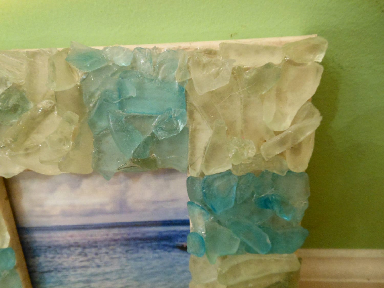 Beach Decor Sea glass Picture Frame Sea Glass Frame | Etsy