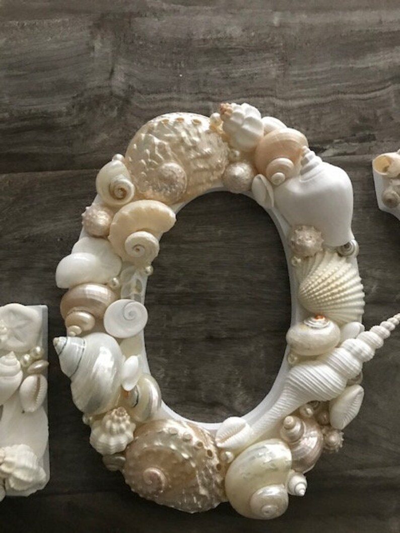Beach Decor Shell Letters LOVE White Shell Letters Wooden - Etsy