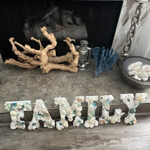 Beach Decor "family" Shell Letters - Soft Tropical Colored Shell ...
