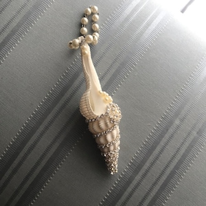 Embellished Spindle Shell With Swarovski Crystals and Pearl Accents ...