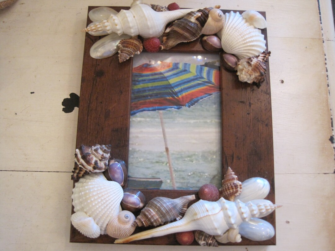 Beach Decor Seashell Frame - Shell Frame - Seashells - Wall Decor ...