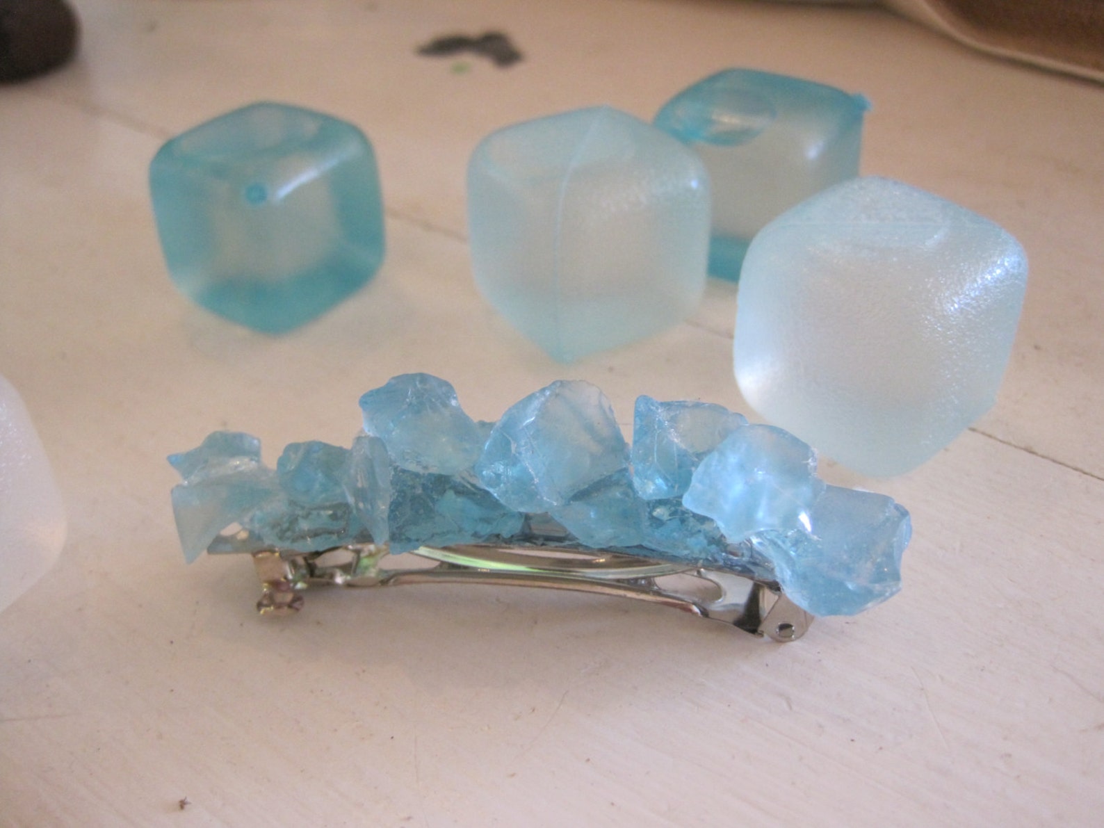 Blue Seaglass Barrette Hair Barrette Seaglass Blue - Etsy