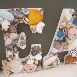 Beach Decor OCEAN Shell Letters - Seashell Letters - Beach Sign ...
