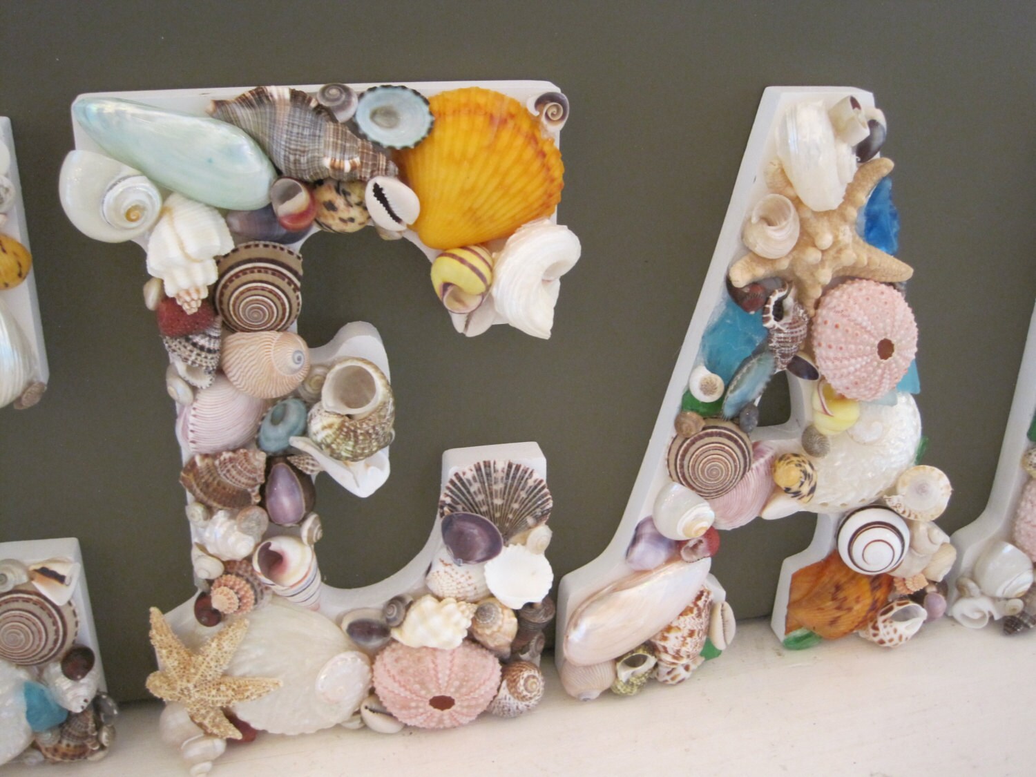 Beach Decor Ocean Shell Letters Seashell Letters Beach | Etsy