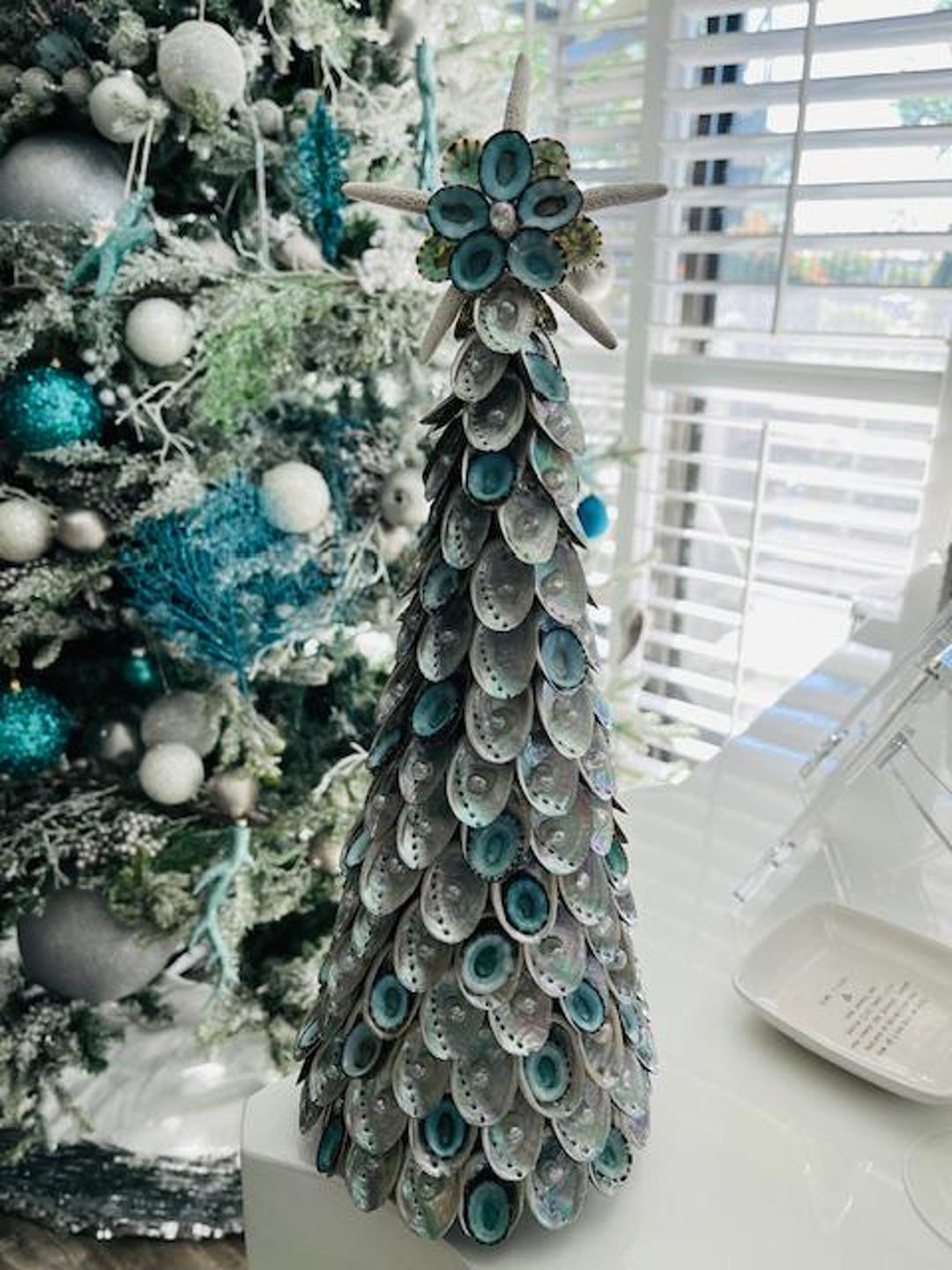 Beach Decor Abalone Tree With Limpets Beads and Starfish- Shell and ...