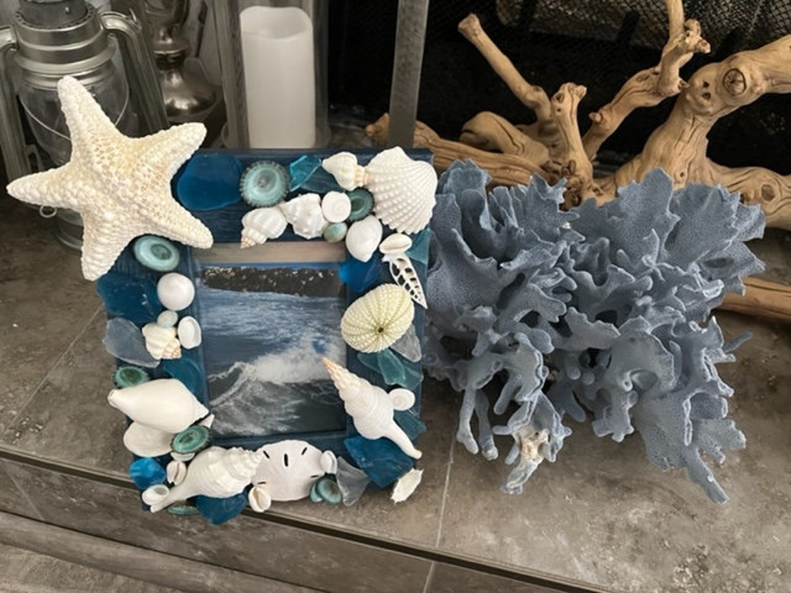 Beach Decor Seashell Picture Frame Starfish and Seashell - Etsy