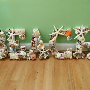 Beach Decor "beach" Shell Letters - BEACH - Multi Colored Seashell ...