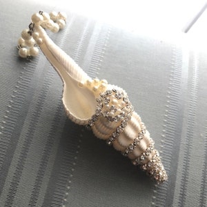 Embellished Spindle Shell With Swarovski Crystals and Pearl Accents ...