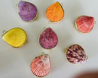 Shell Box - Natural Seashell Ring Box - Colorful Pectin Pallium Shell ...