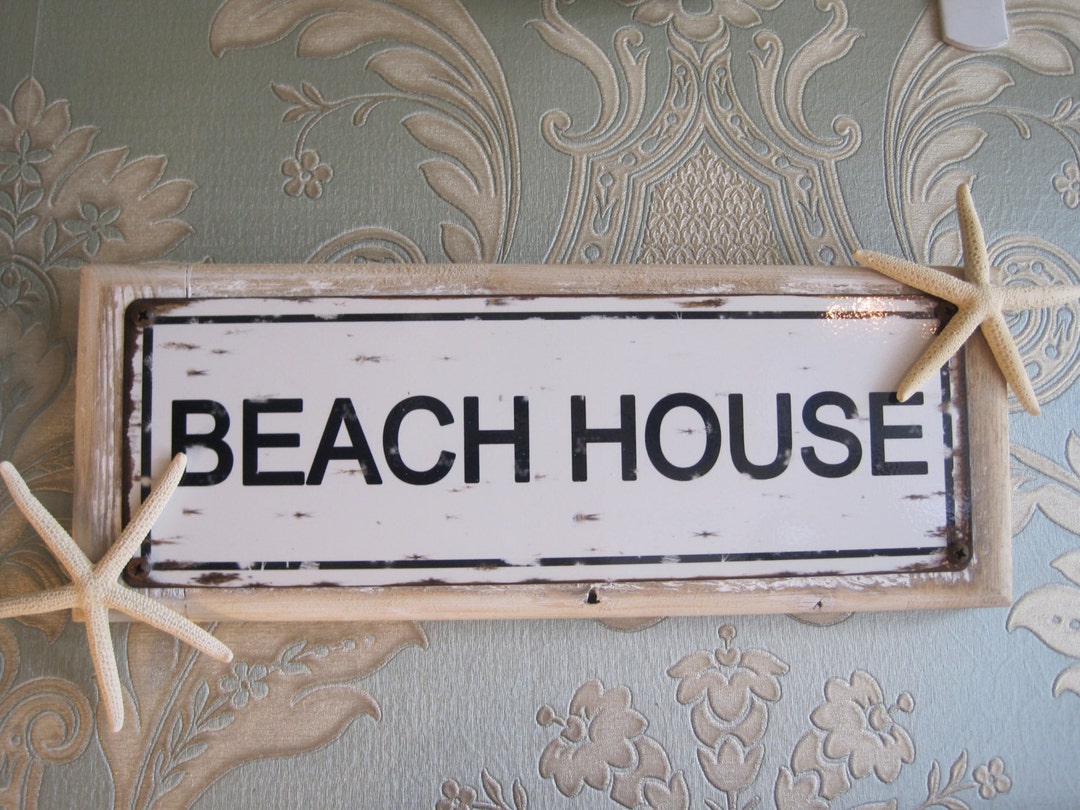 Beach Decor Sign - "beach House" Sign - Coastal Home Decor - Wooden ...