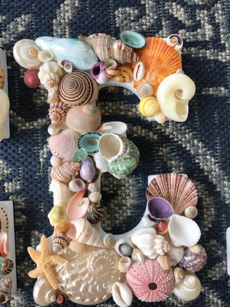Beach Decor OCEAN Shell Letters Seashell Letters Beach - Etsy