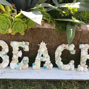 Beach Decor "beach" Shell Letters - Soft Tropical Colored Shells ...