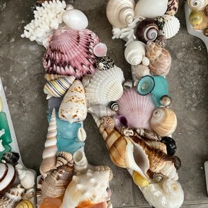 Beach Decor Shell Letters SAND - Seashell Letters - Wooden Letters ...