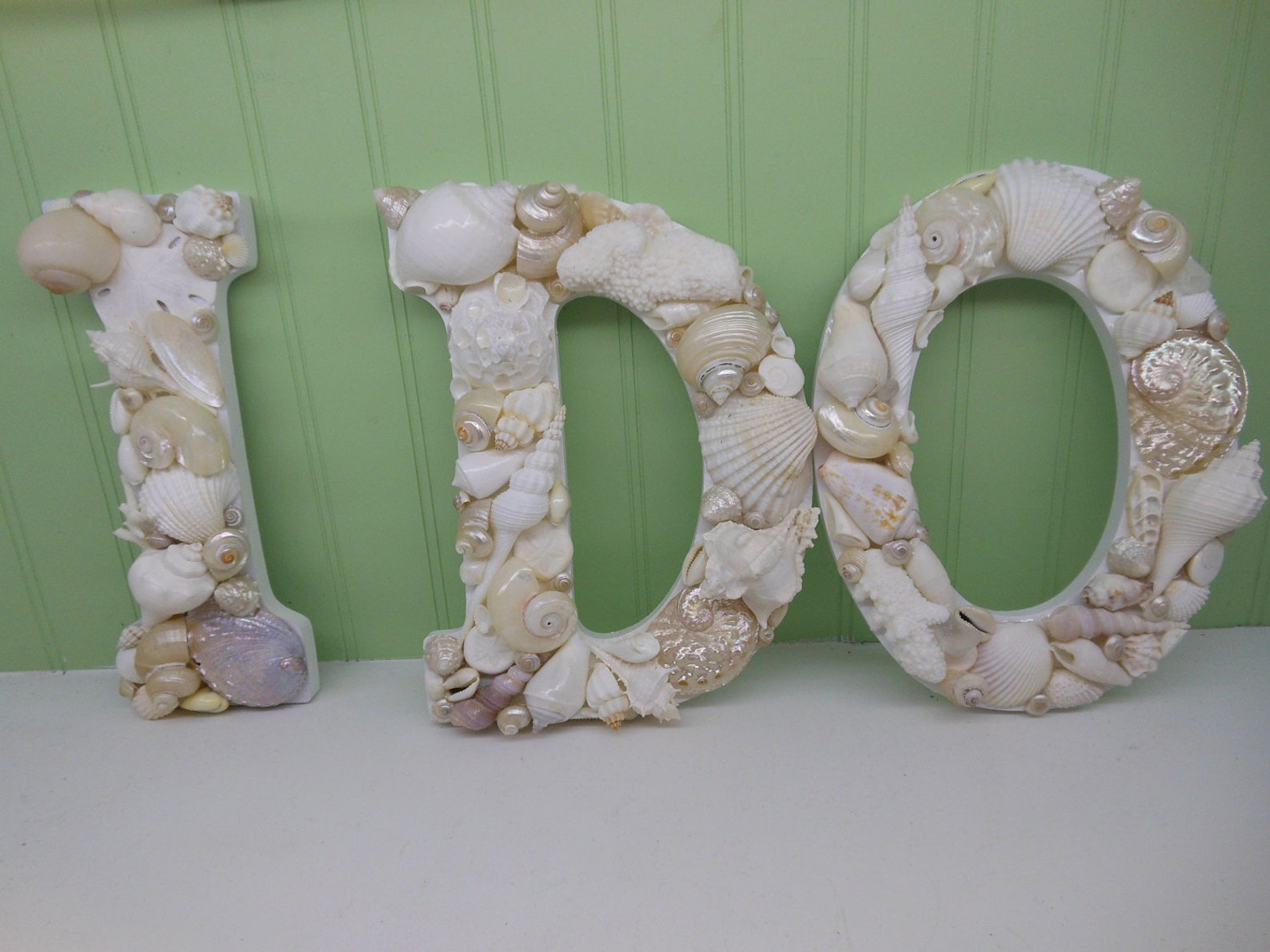 Beach Decor Shell Letters I DO White Shell Letters Wooden | Etsy