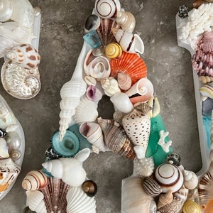 Beach Decor Shell Letters SAND - Seashell Letters - Wooden Letters ...