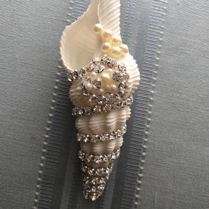 Embellished Spindle Shell With Swarovski Crystals and Pearl Accents ...