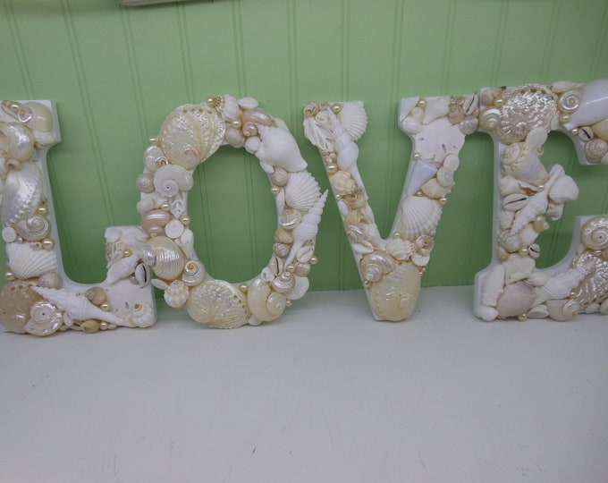 Shell Letters-beach Decor-custom Monograms-shell Name-coastal - Etsy