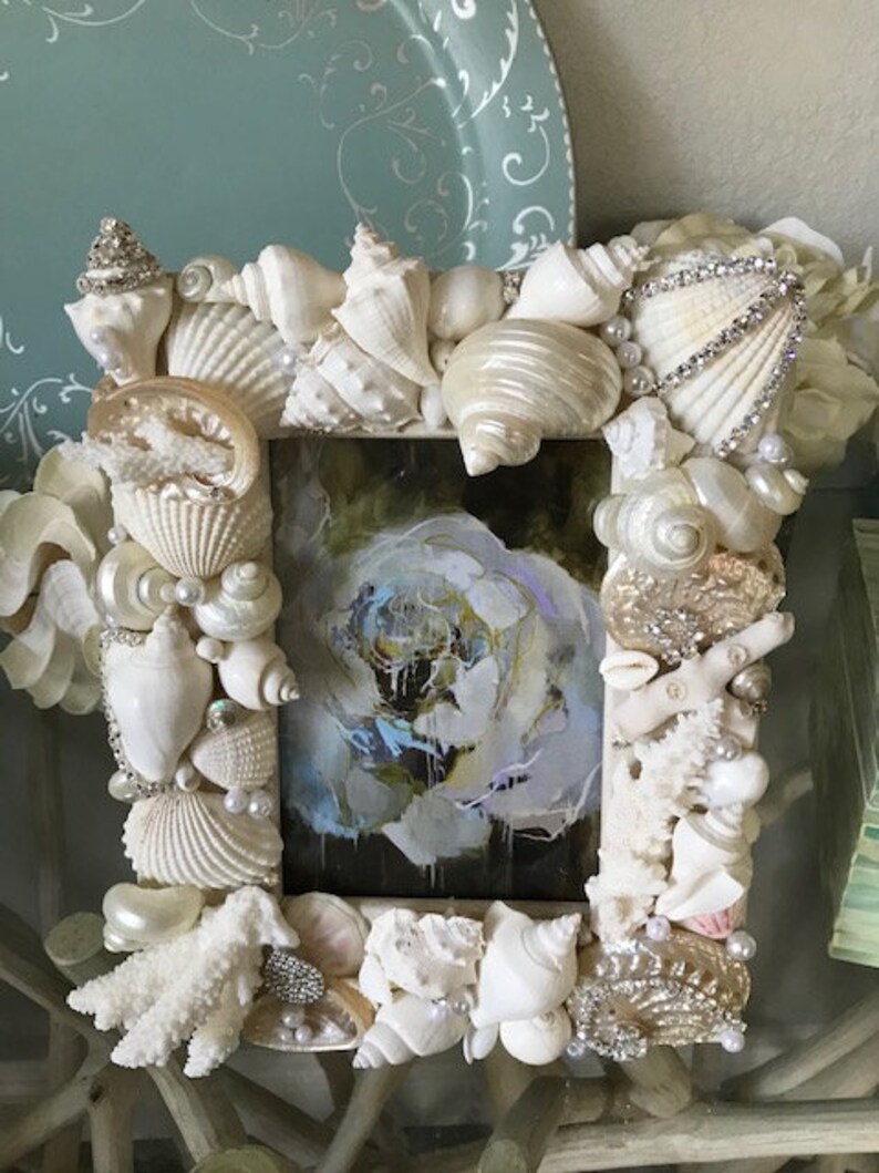 Beach Decor Seashell Picture Frame Swarovski Embellished - Etsy