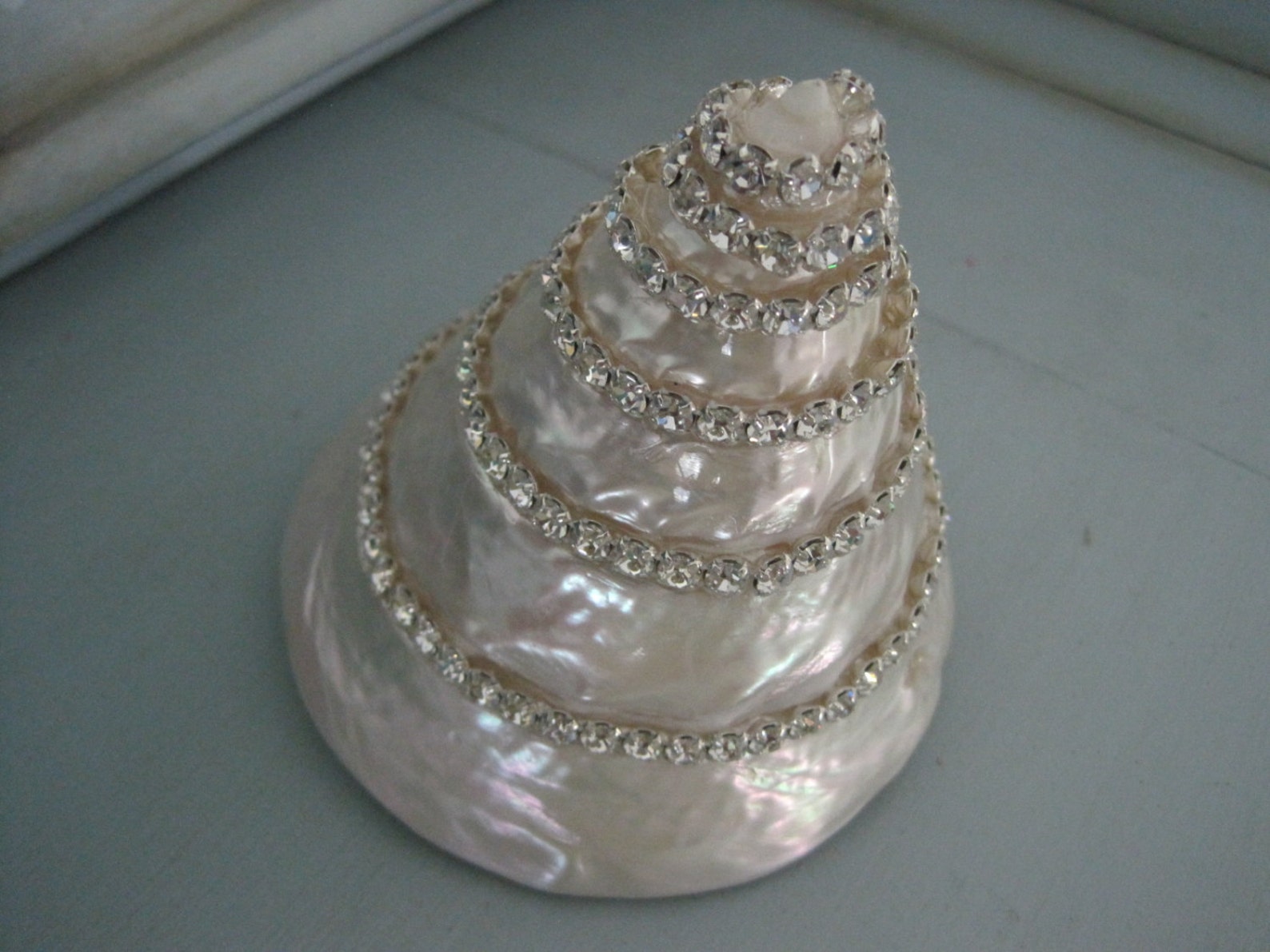 Embellished Polished Trochus Shell With Swarovski Crystals - Etsy